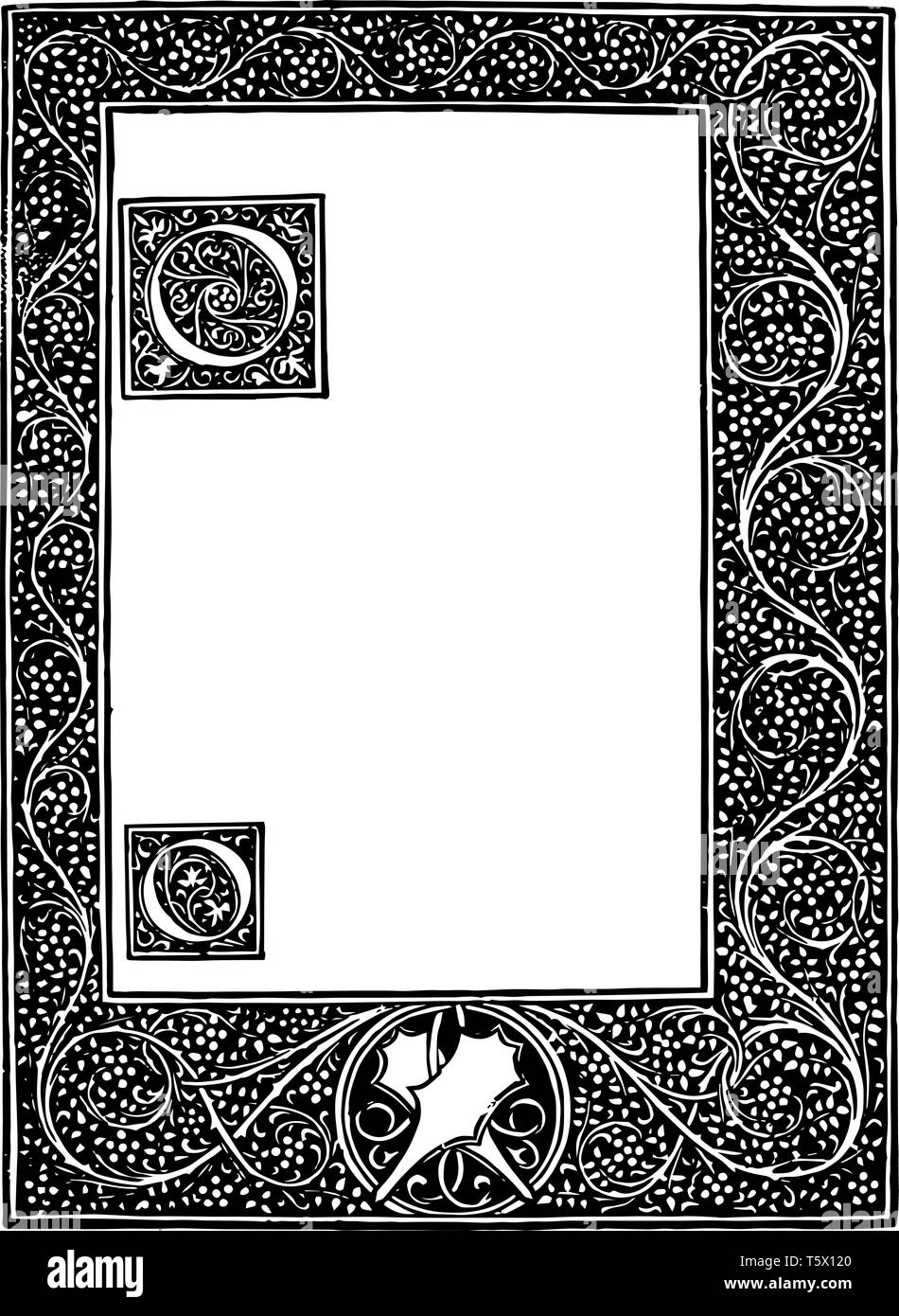 Lead Border have dark leaves pattern in this design vintage line ...