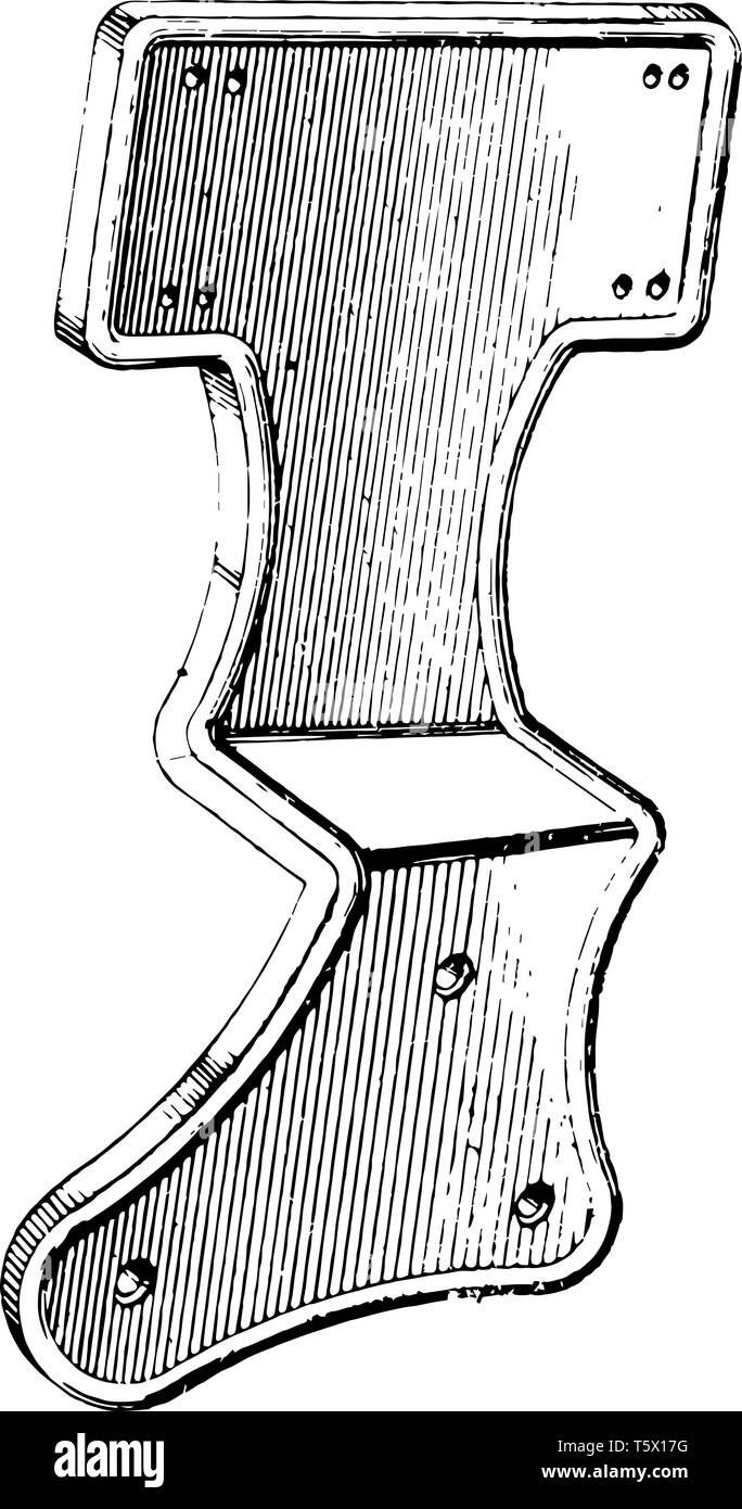 This illustration represents Aluminum Bracket vintage line drawing or ...