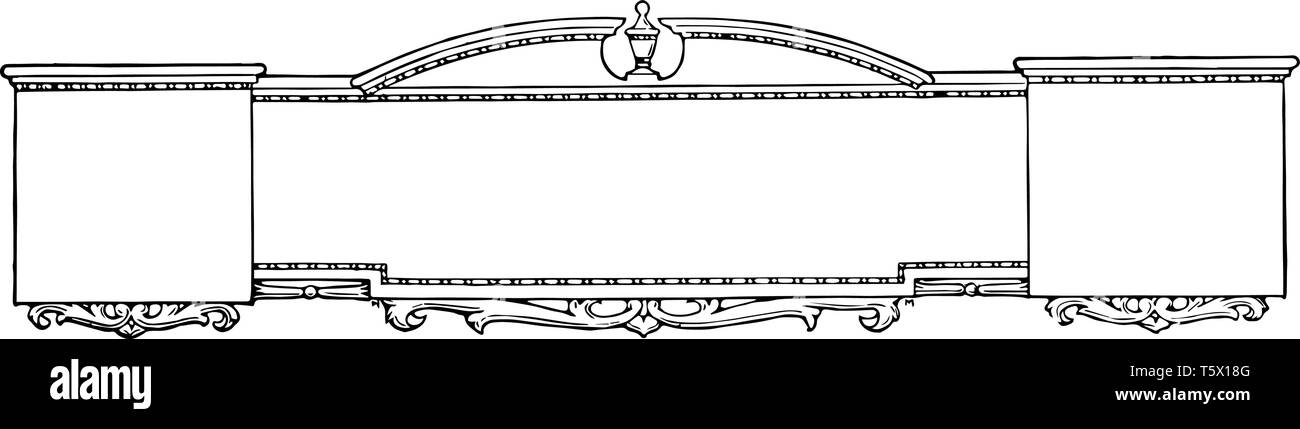 Banner space for writing its a blank banner vintage line drawing or ...