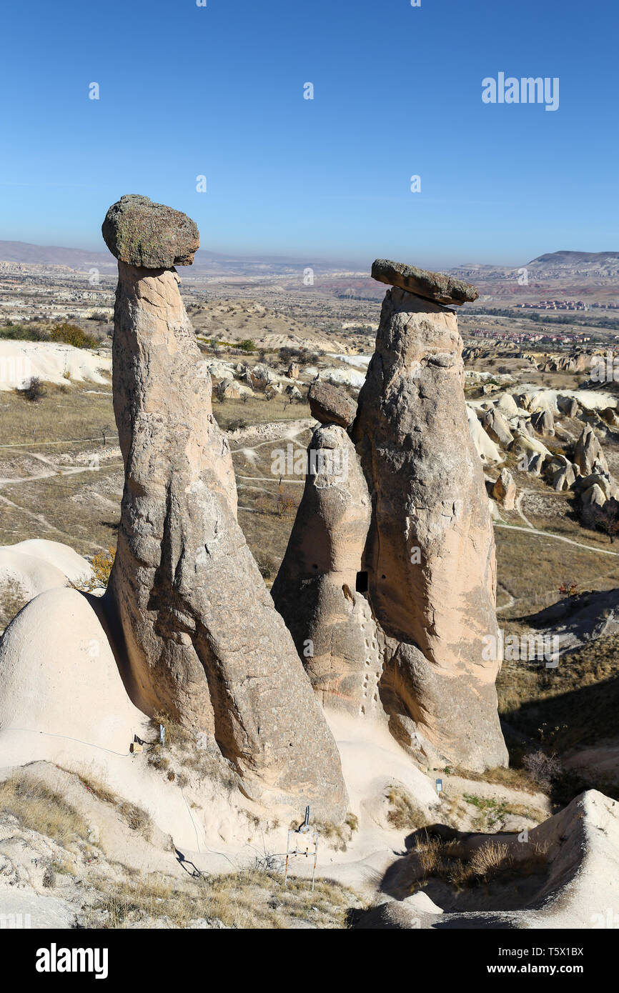Three Beauties Fairy Chimneys in Urgup Town, Cappadocia, Nevsehir City ...