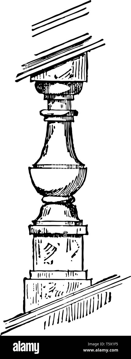 Baluster small upright member great variety railing vintage line ...