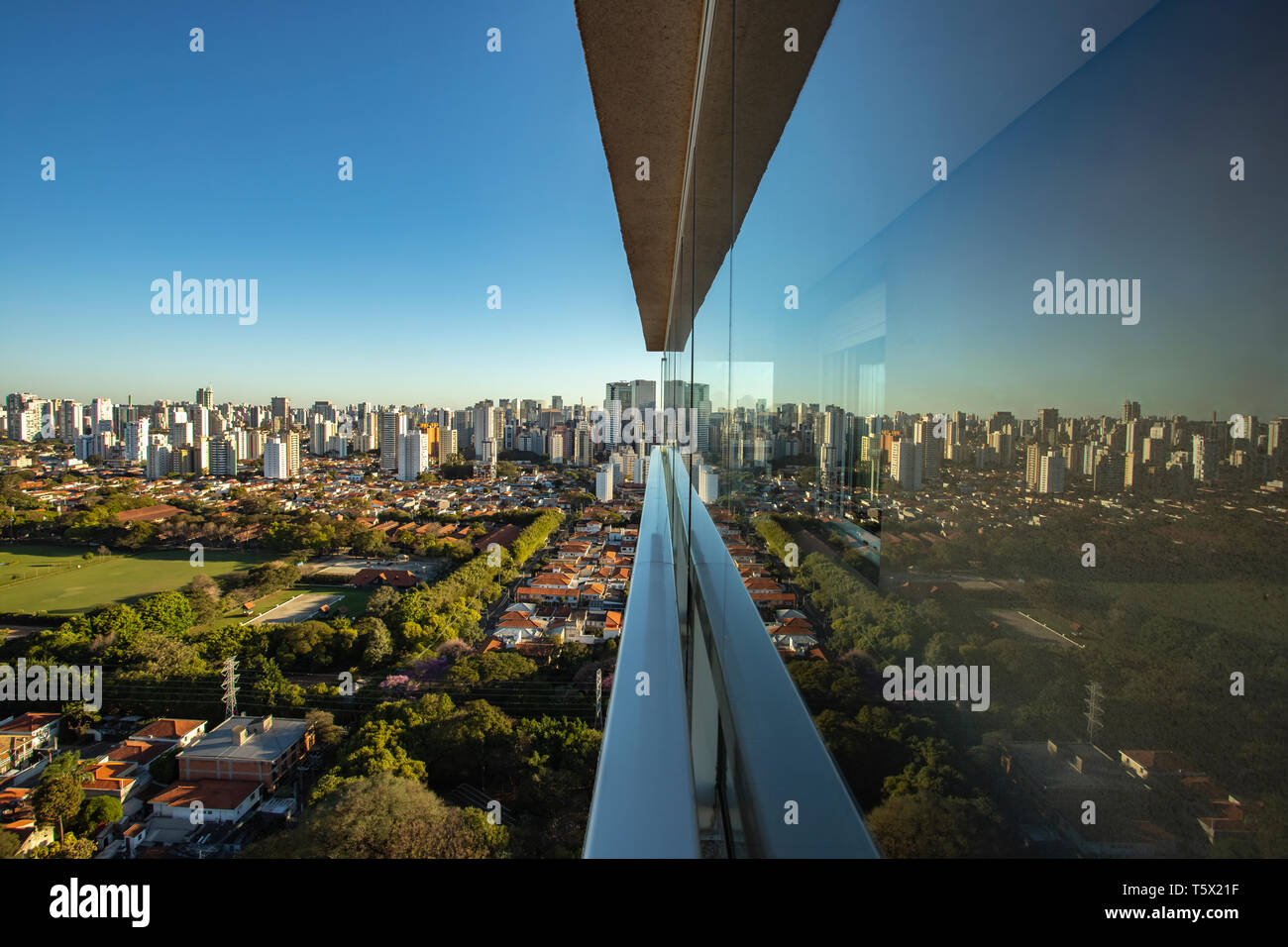 Seen through the window. City of Sao Paulo seen through the window ...