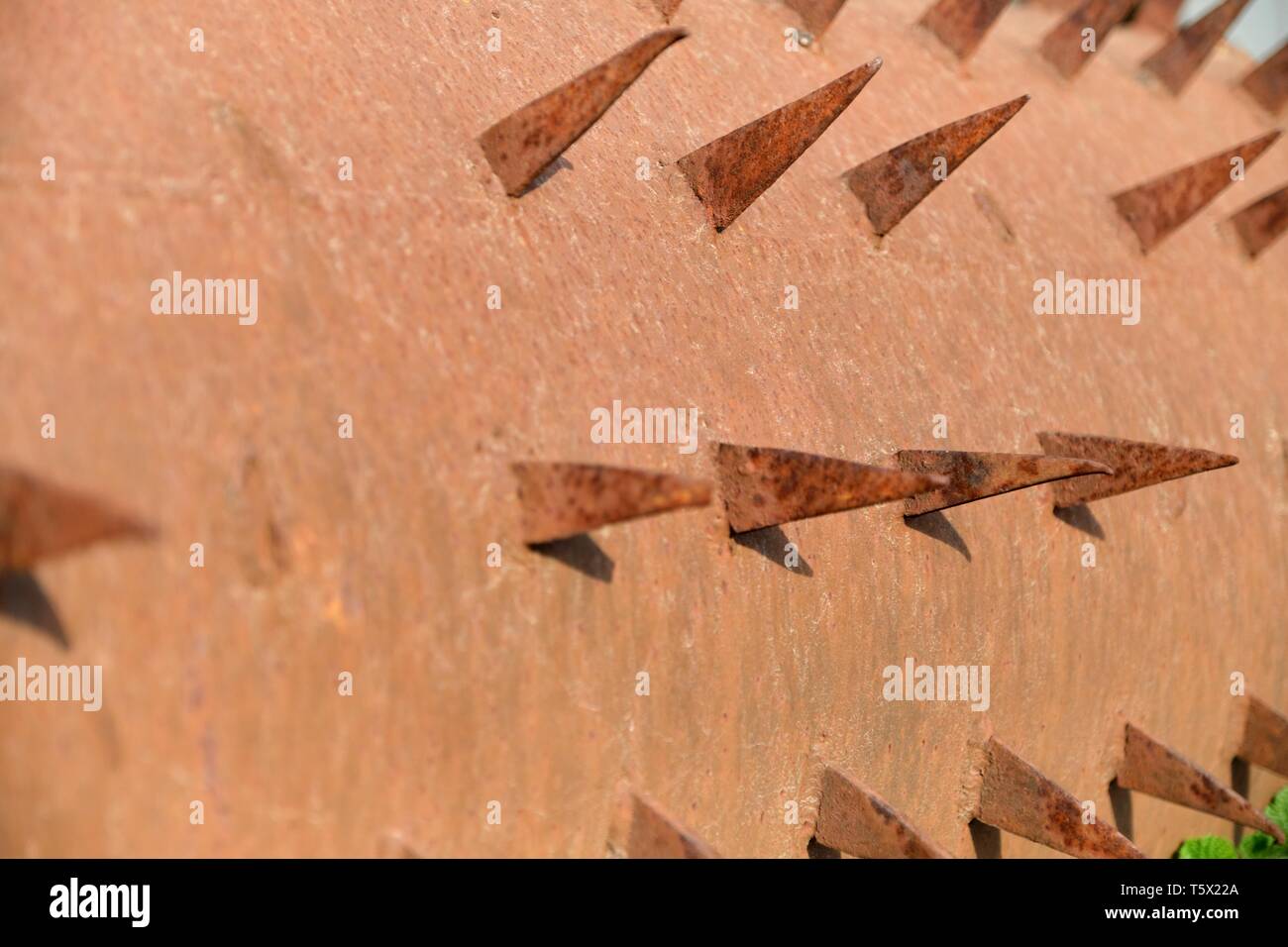 Spikes texture, spike metal rusty aged surface Stock Photo - Alamy