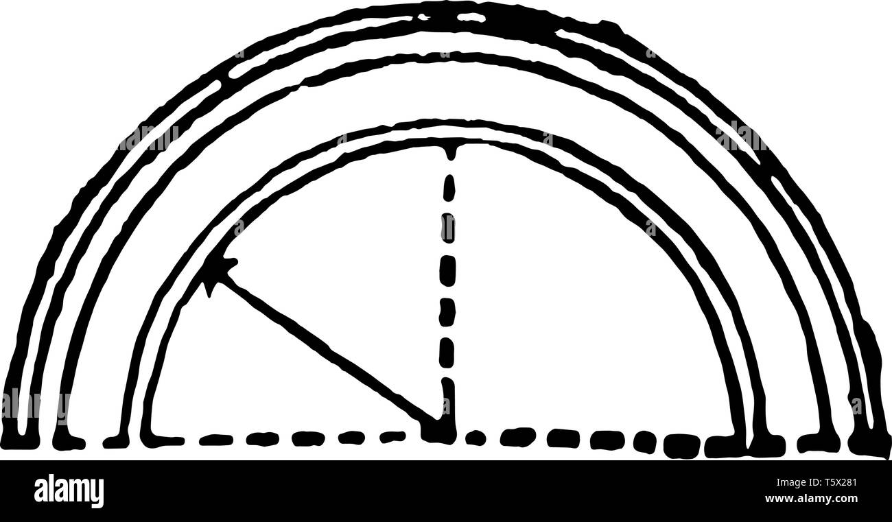 Arch Semicircle Brick structures range vintage line drawing or ...
