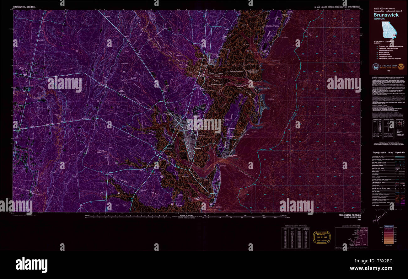 Brunswick georgia map hi-res stock photography and images - Alamy