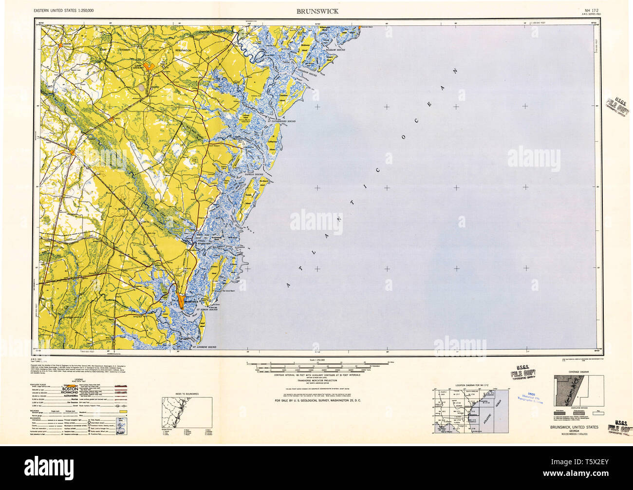 Brunswick georgia map hi-res stock photography and images - Alamy