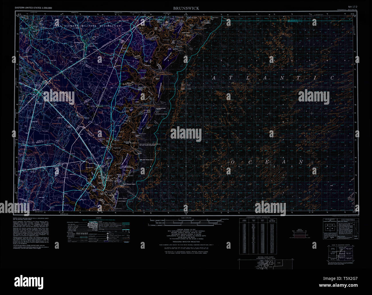 Map of brunswick georgia hi-res stock photography and images - Alamy