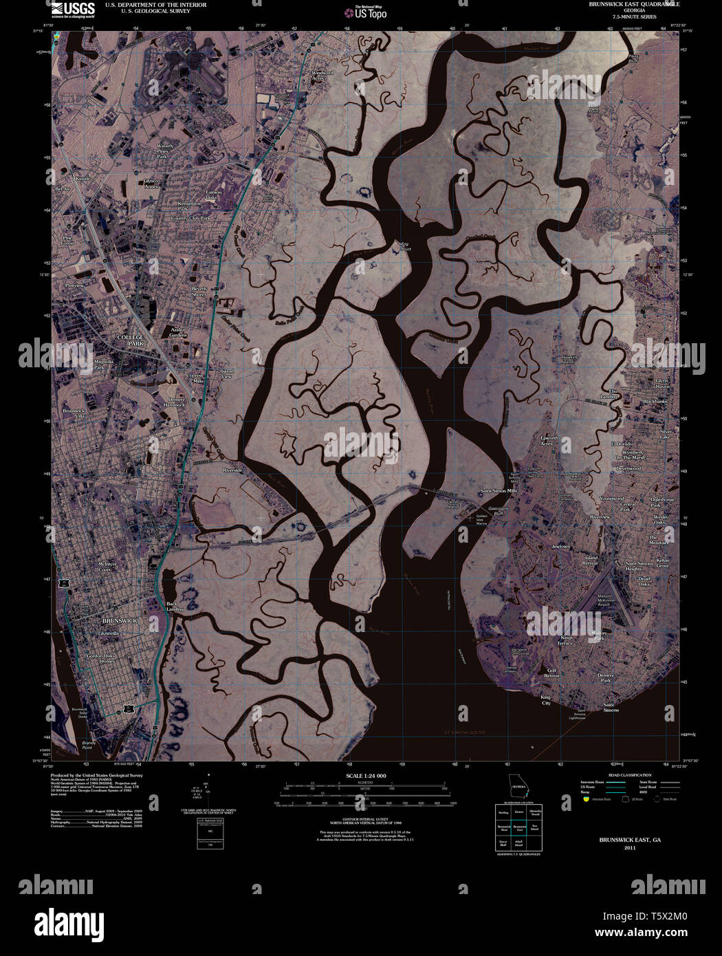 Brunswick georgia map hi-res stock photography and images - Alamy