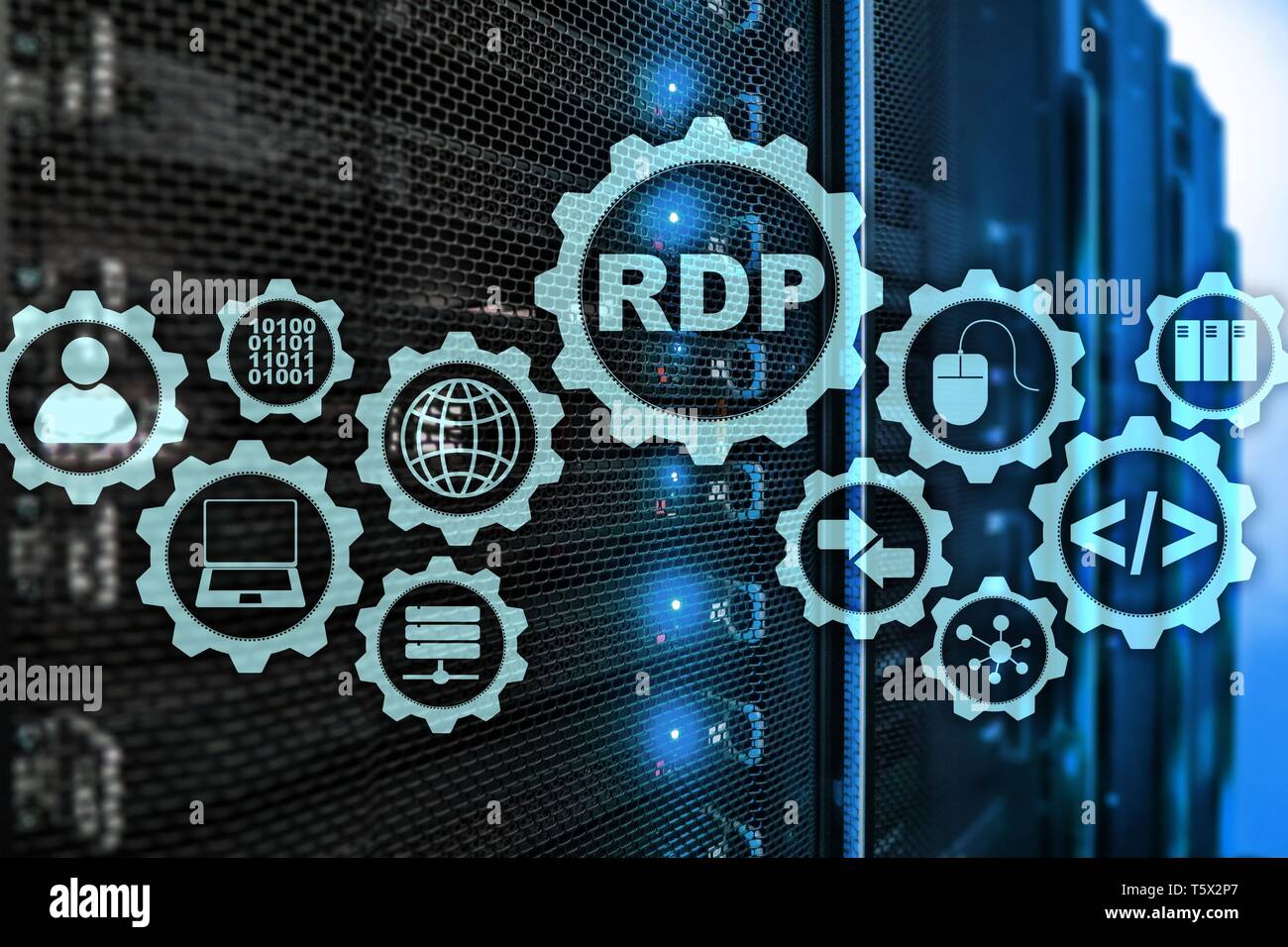 RDP Remote Desktop Protocol. Terminal Services. Server background Stock Photo - Alamy