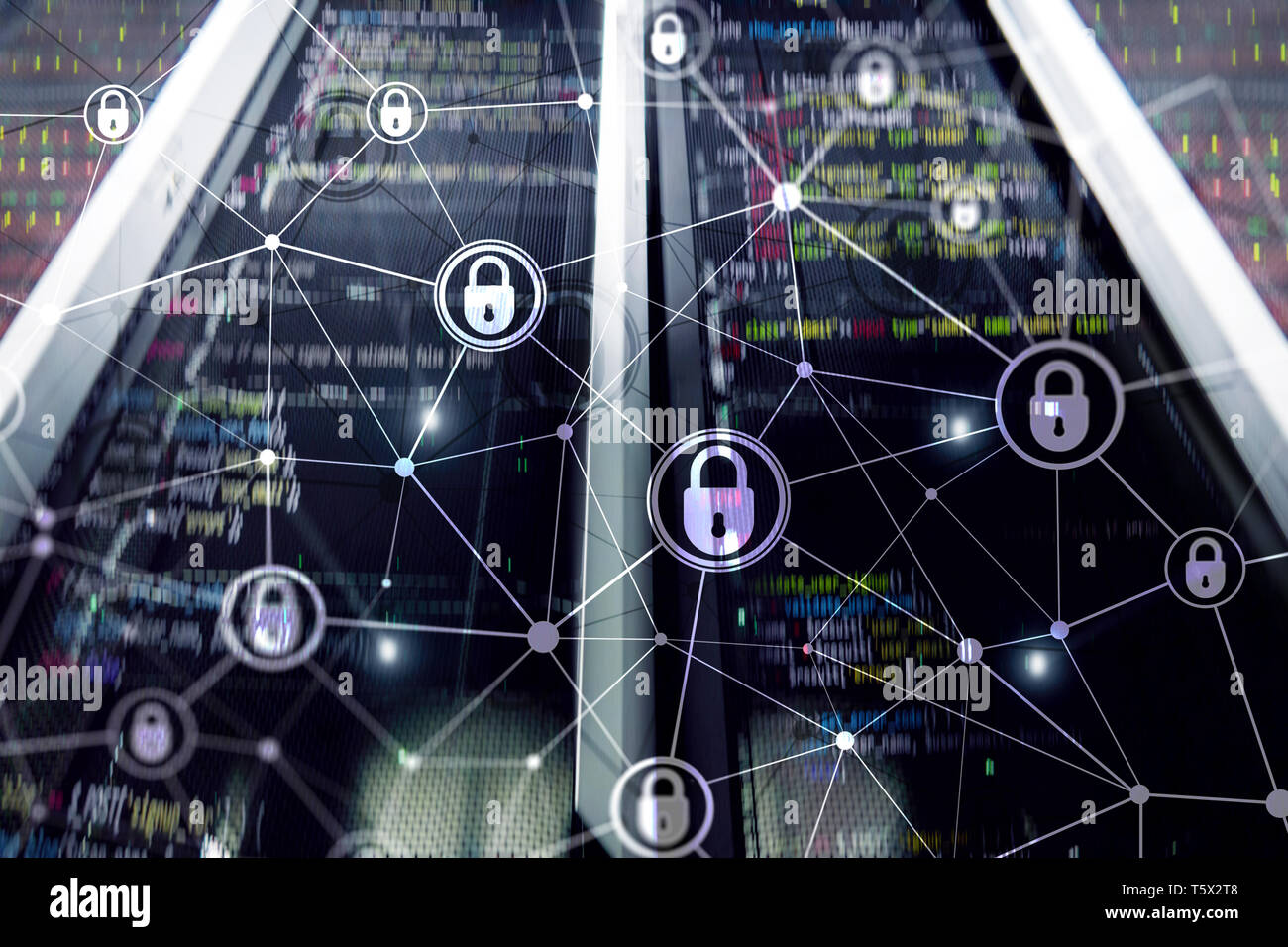 Cyber security, information privacy, data protection concept on modern ...