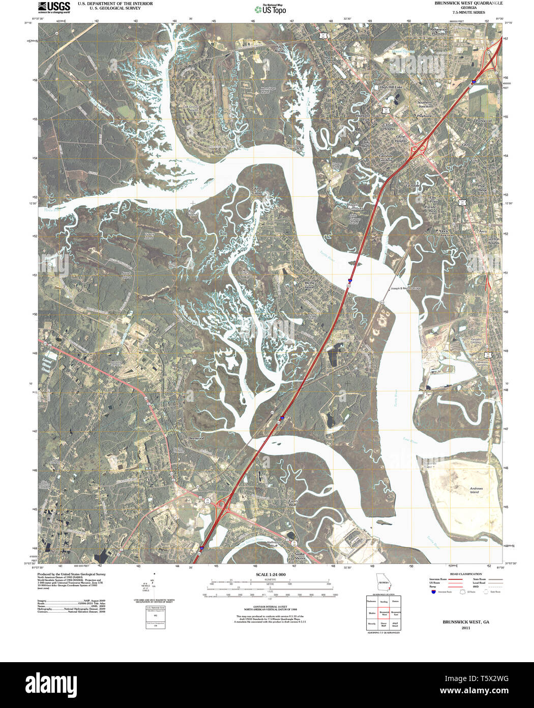 Brunswick georgia map hi-res stock photography and images - Alamy
