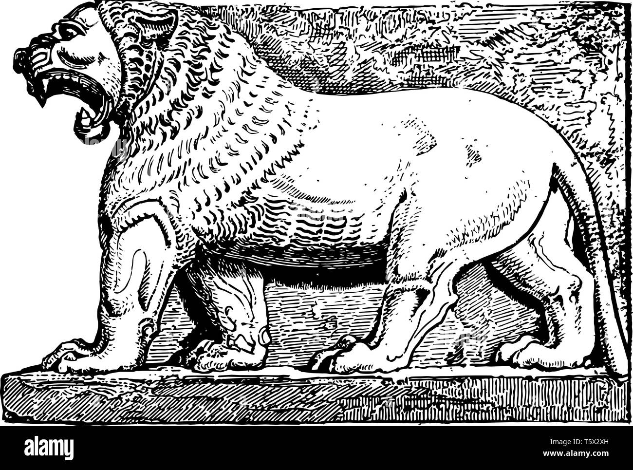 Assyrian Chariot Wall Relief have depicting two hunters on a chariot ...