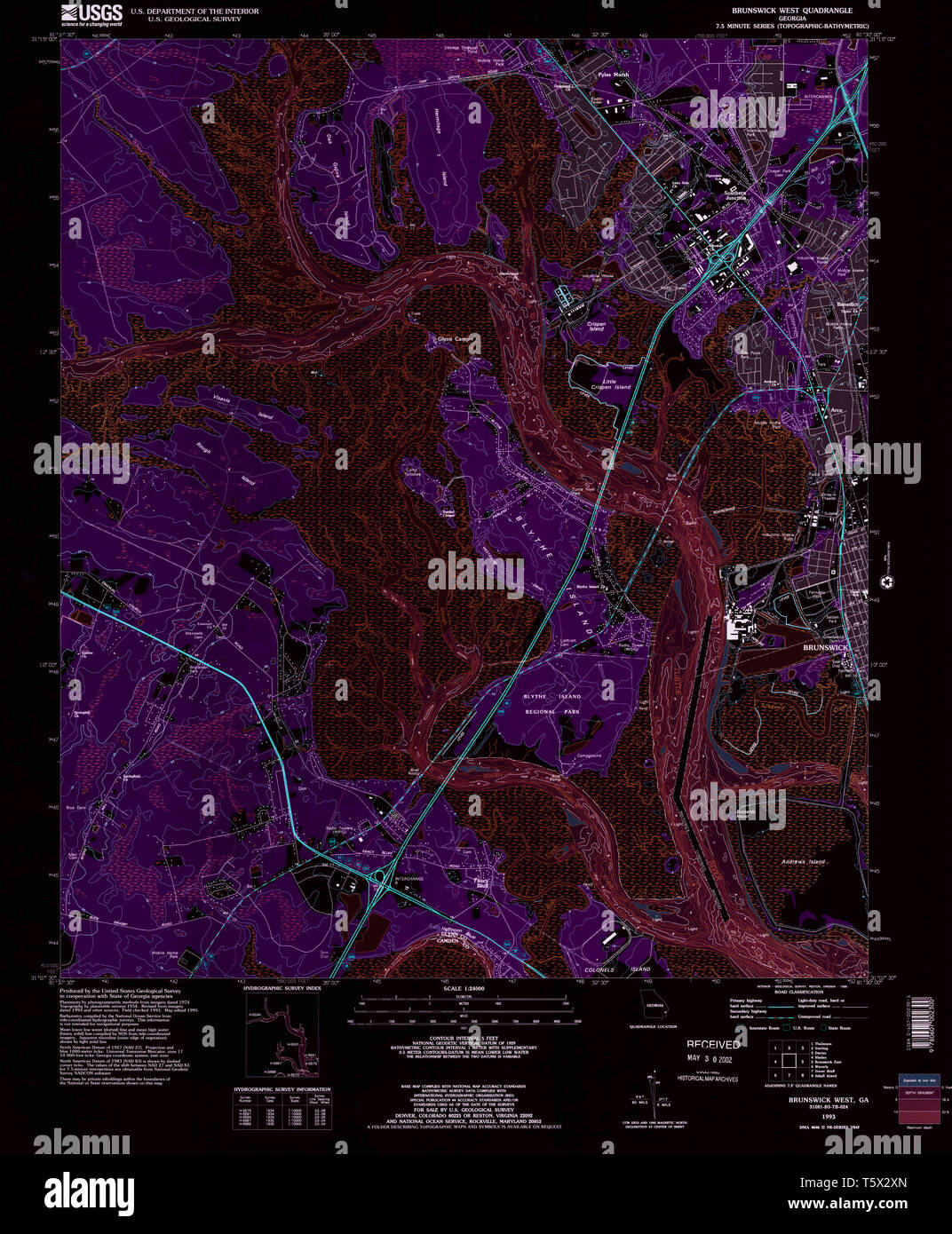 Brunswick georgia map hi-res stock photography and images - Alamy