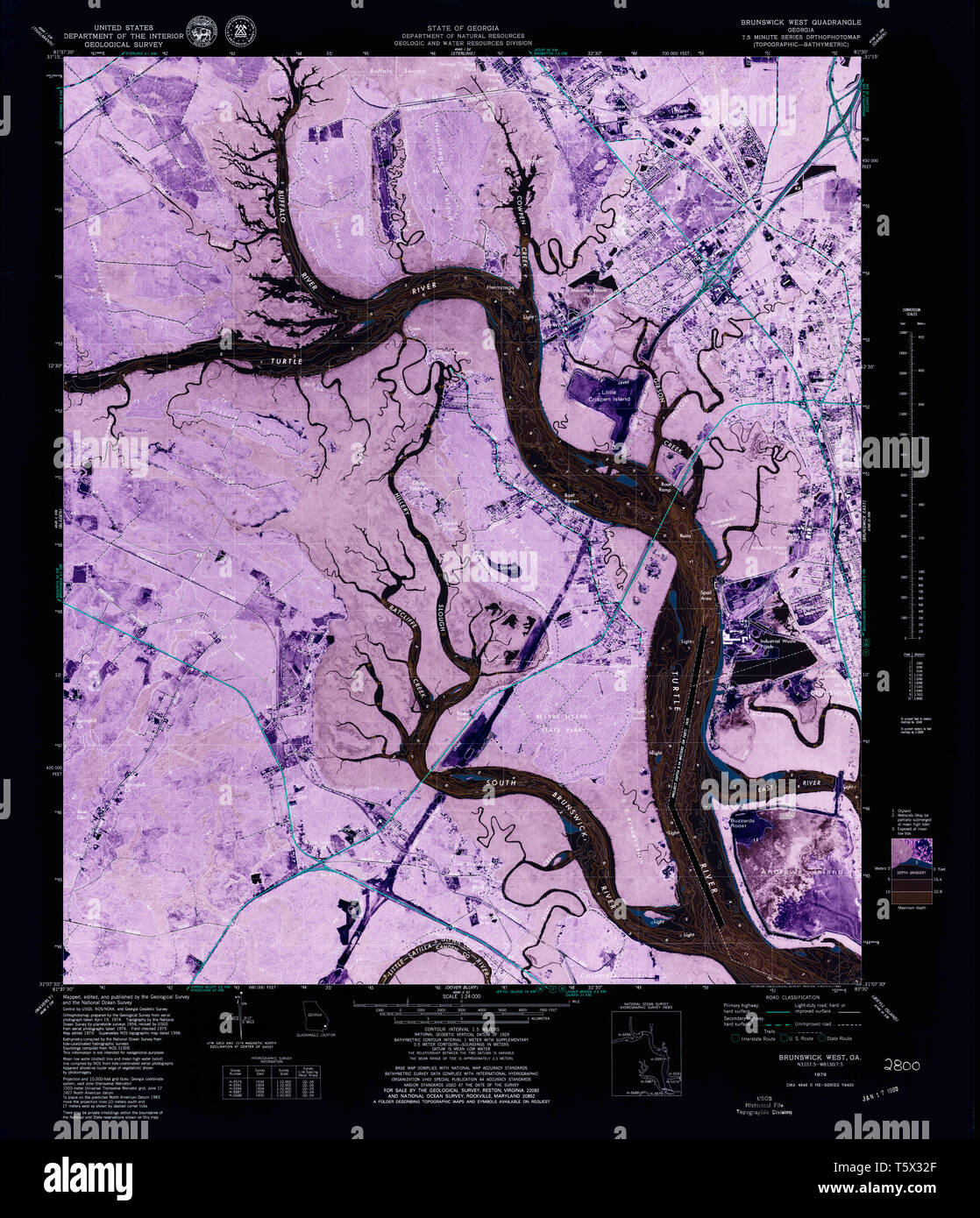 Brunswick georgia map hi-res stock photography and images - Alamy