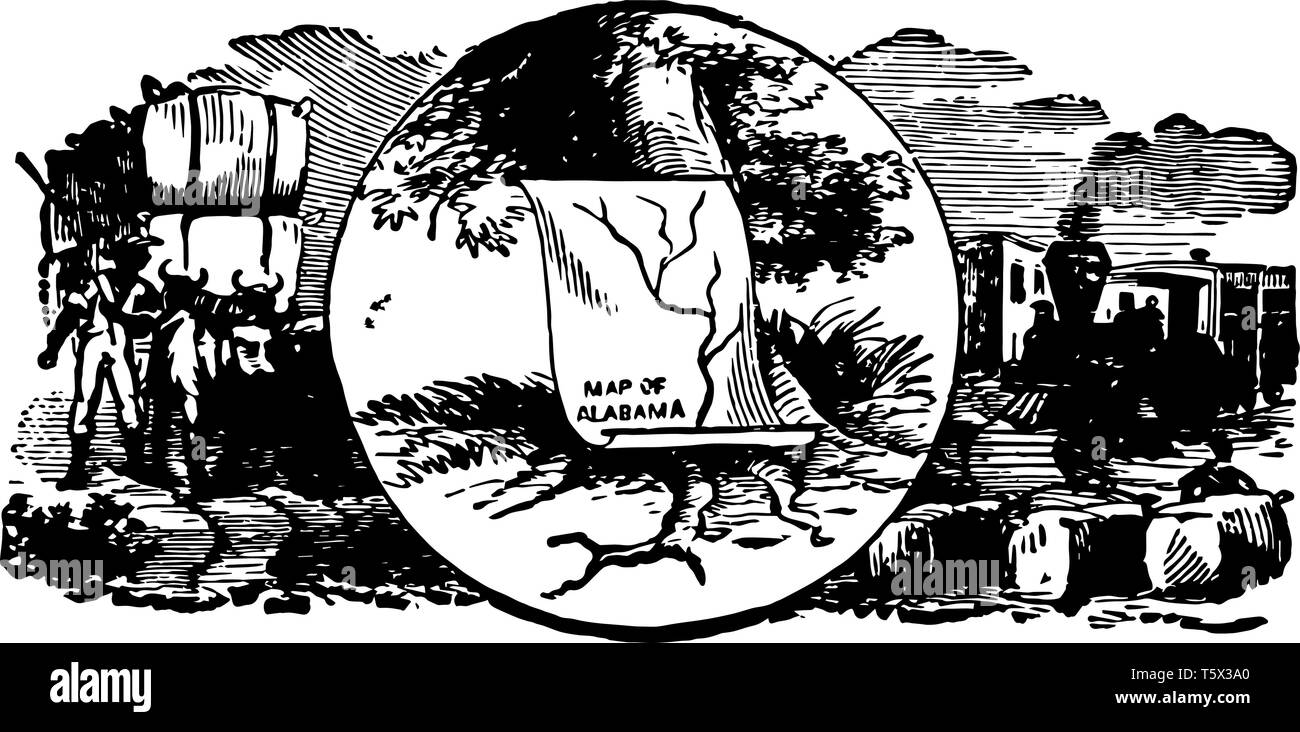 The official seal of the U.S. state of Alabama this seal consist of a ...