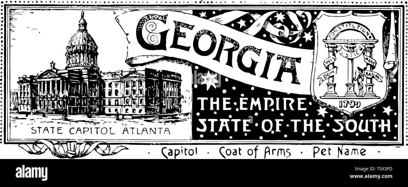 The state banner of Georgia the empire state of the south with state ...