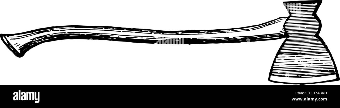 This illustration represents Axe which is used for hewing timber and ...