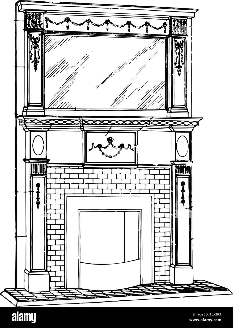 Large Brickwork Mantel use in domestic work of the 14th century ...