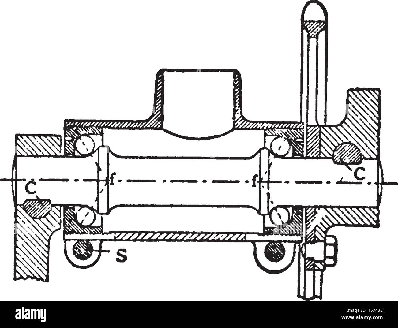 Crank axle Bearing which has inward cups and is cup adjusting, vintage ...