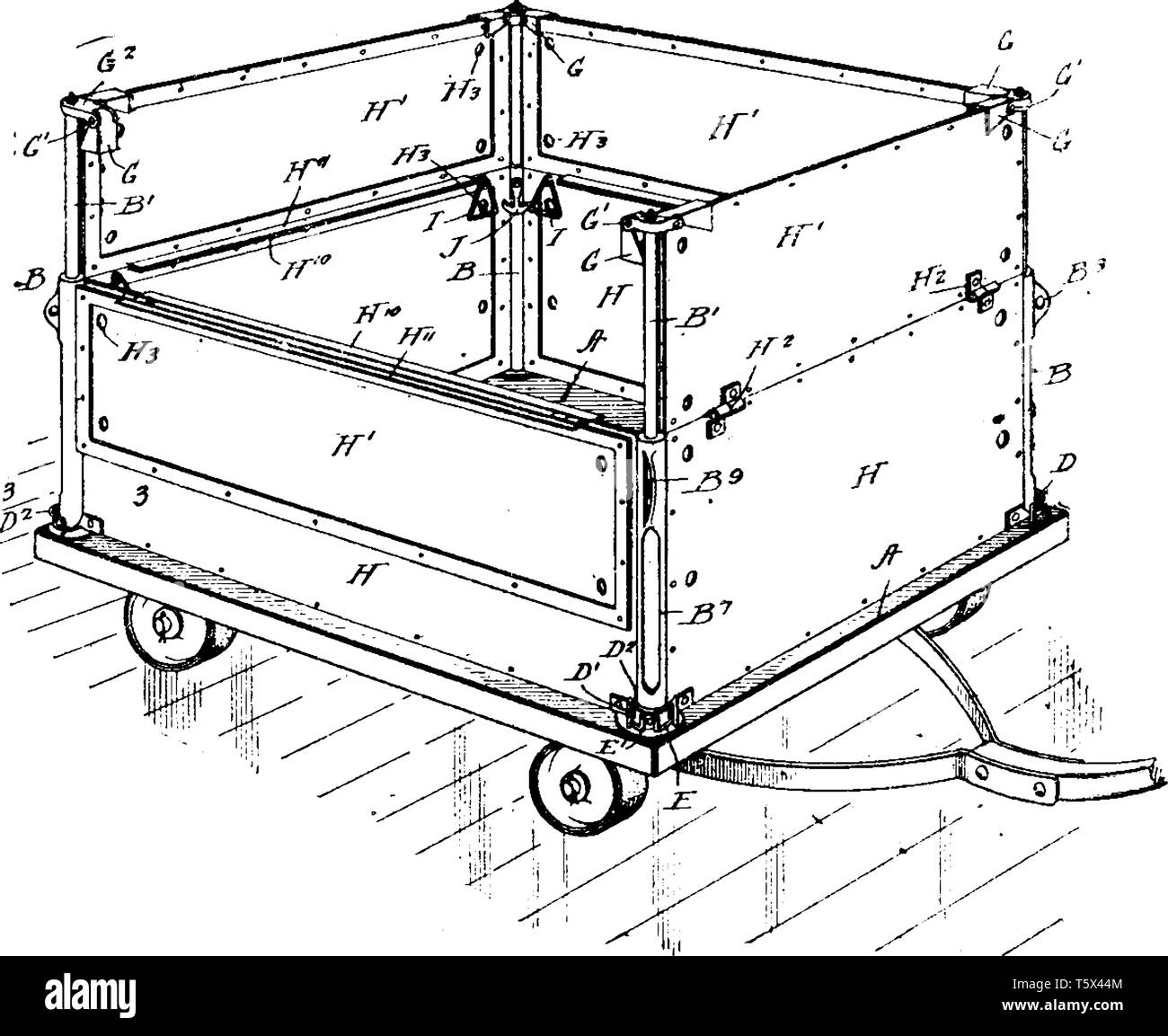 Hand Truck is a handcart that has a frame with two low wheels and a ...