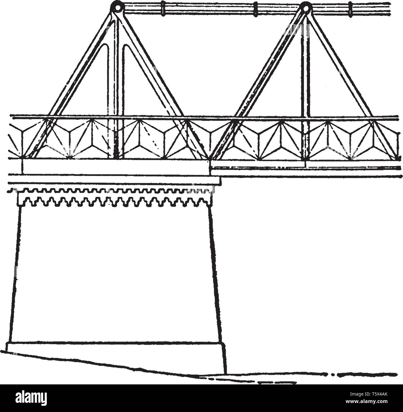 Warren Truss Bridge Sketch Sketch Coloring Page