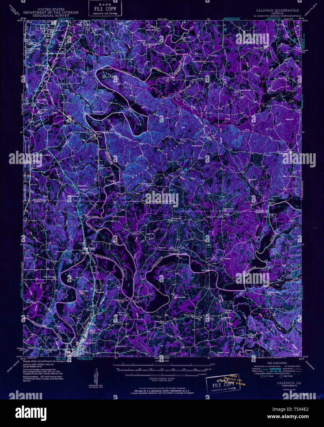 Calhoun georgia map hi-res stock photography and images - Alamy