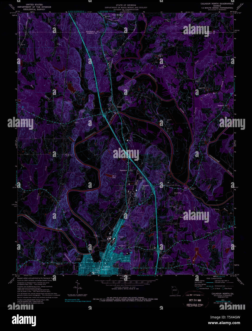 Calhoun Georgia Map High Resolution Stock Photography and Images - Alamy