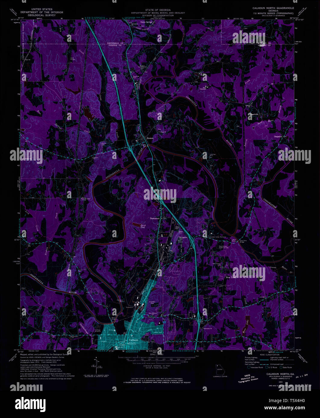 Calhoun georgia map hi-res stock photography and images - Alamy
