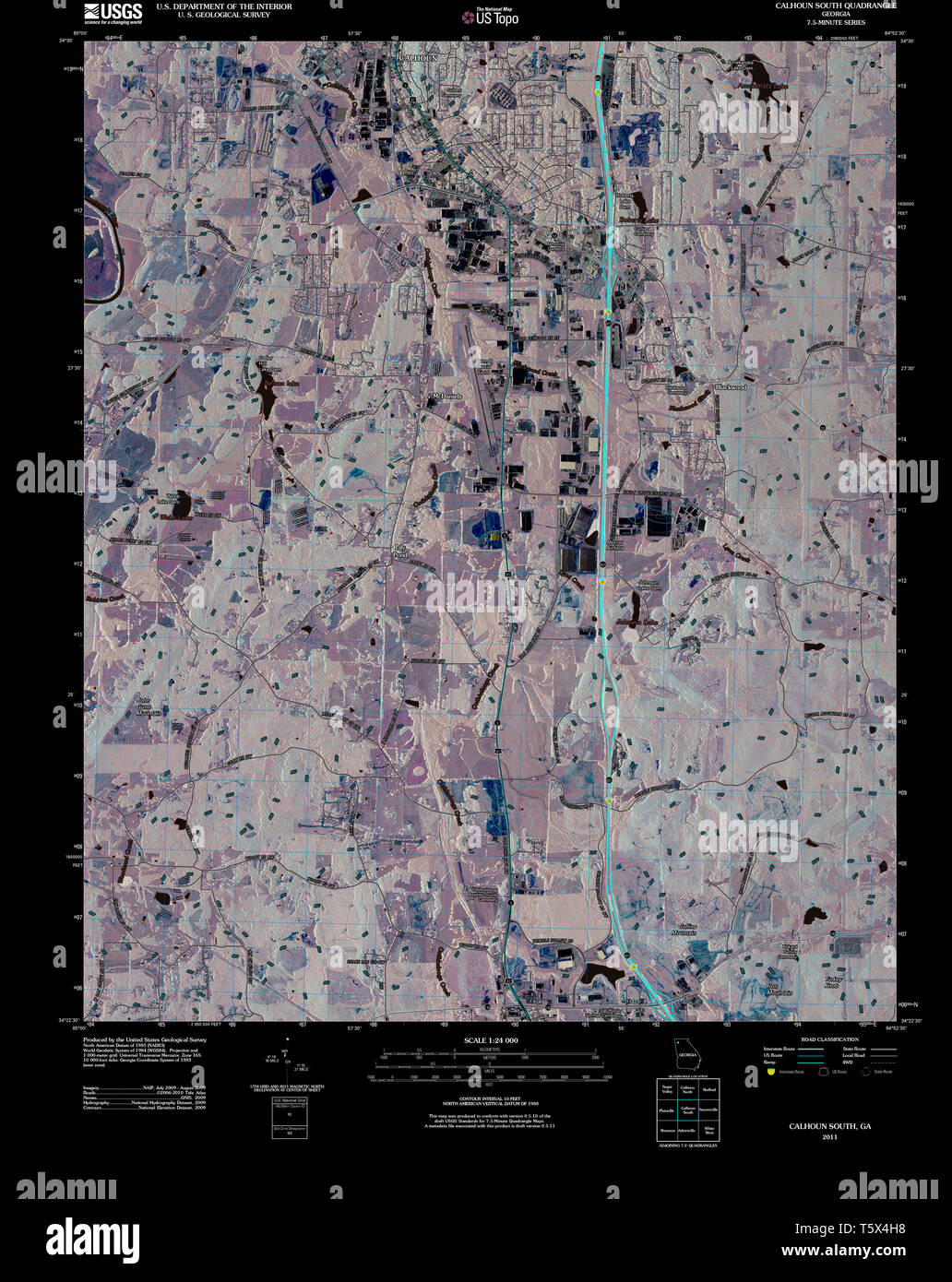 Calhoun georgia map hi-res stock photography and images - Alamy