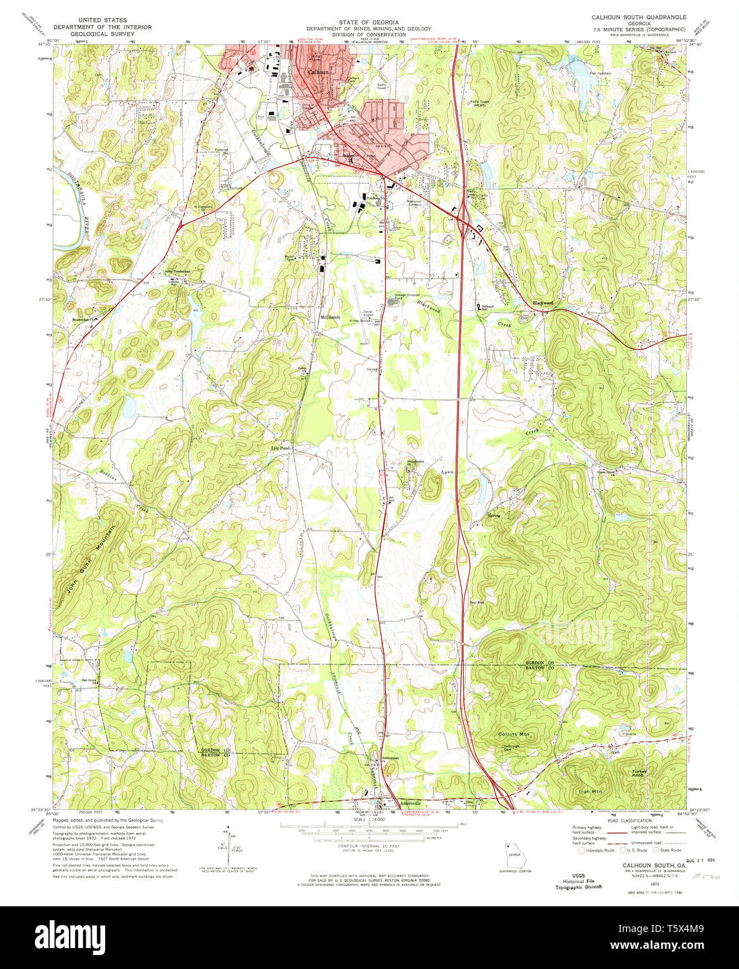 Calhoun georgia map Cut Out Stock Images & Pictures - Alamy