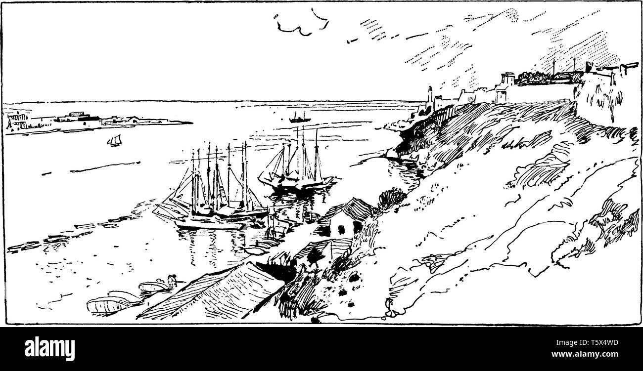 Havana cuba port Stock Vector Images - Alamy