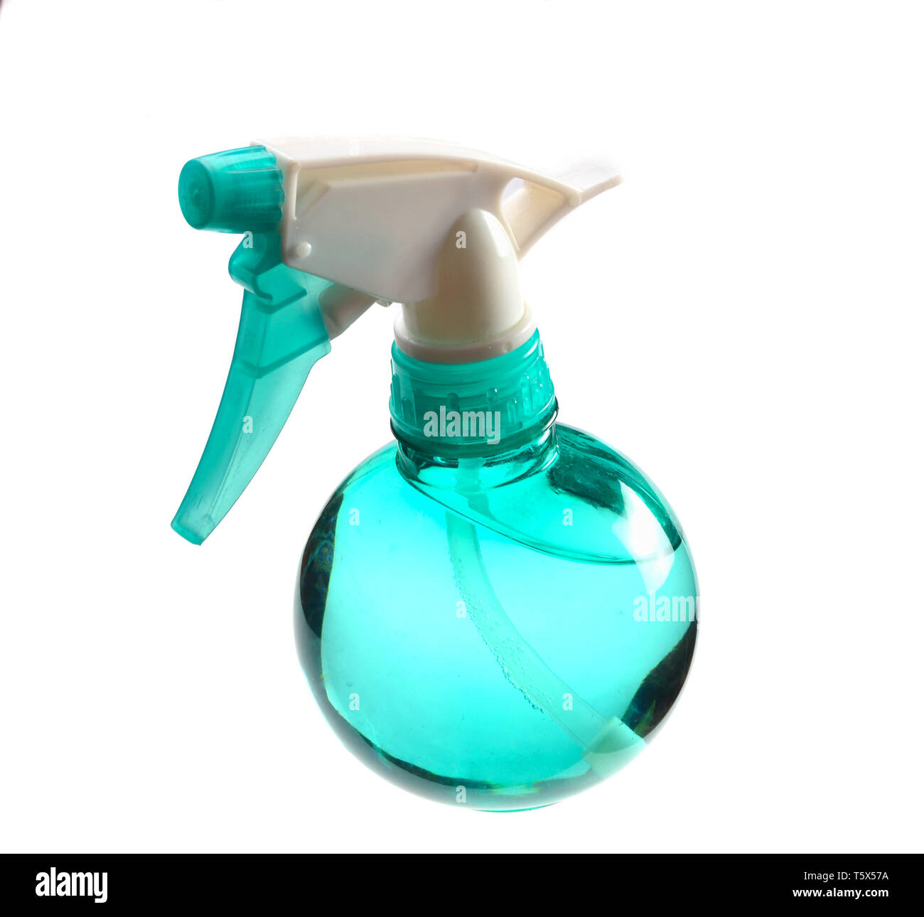 Plastic blue bottle of sprayer isolated on white background Stock Photo ...