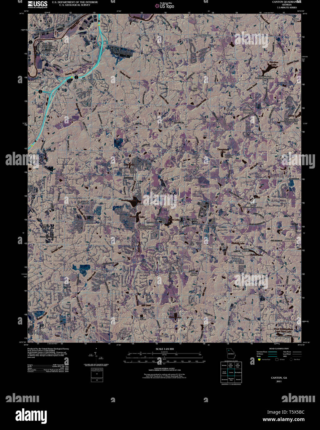 Canton georgia map hi-res stock photography and images - Alamy