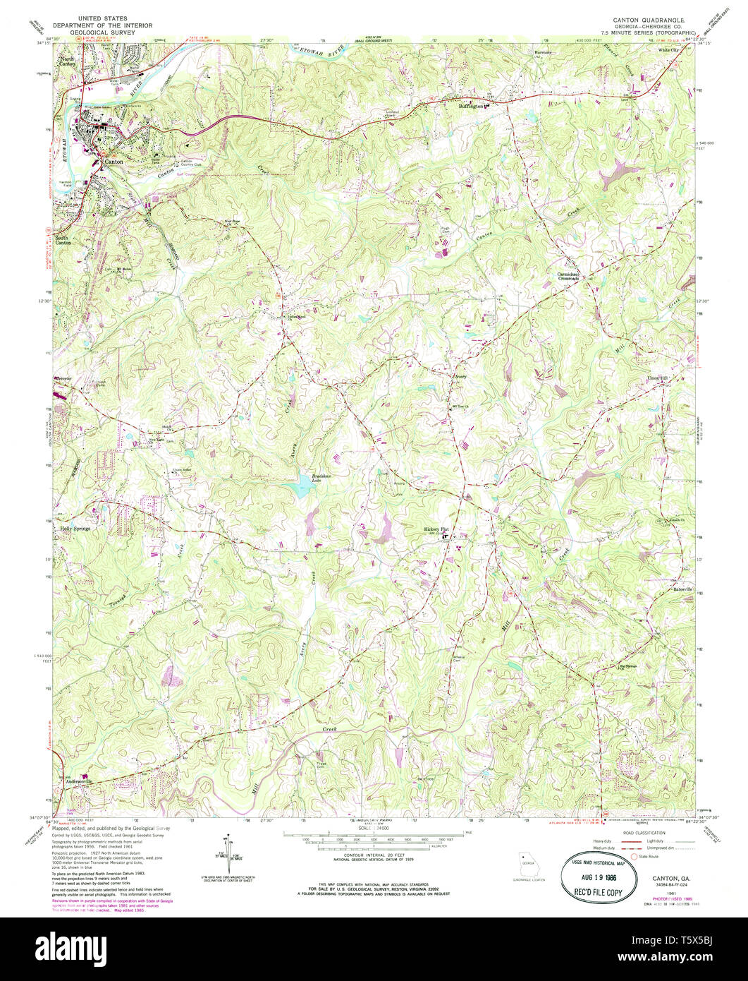 Canton georgia map hi-res stock photography and images - Alamy