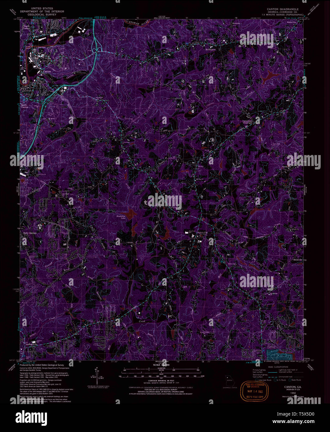 Canton georgia map hi-res stock photography and images - Alamy