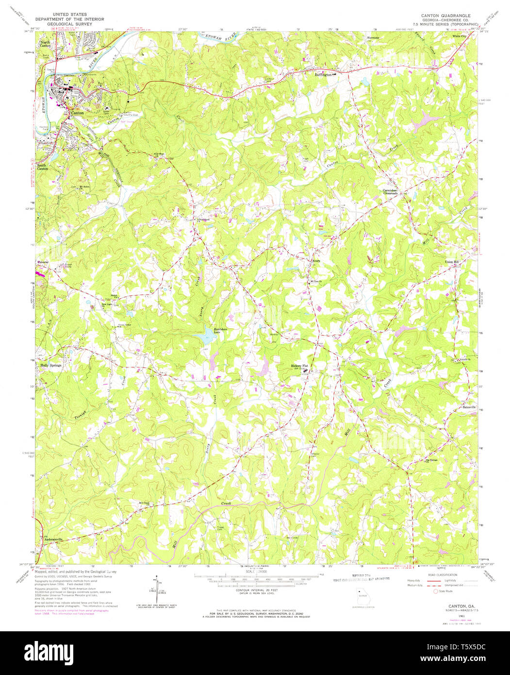 Map of canton georgia Cut Out Stock Images & Pictures - Alamy