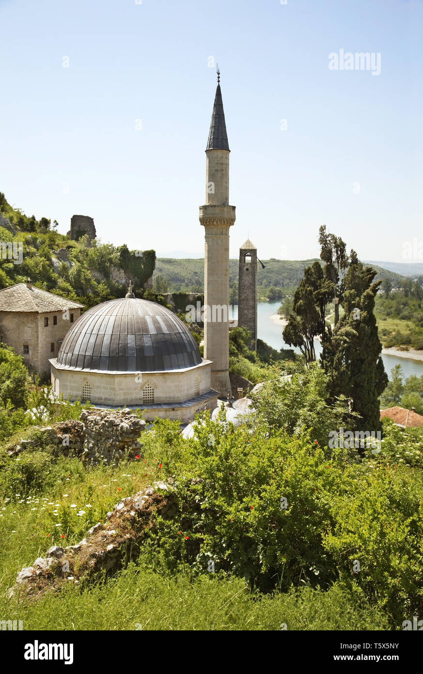 Hajji Alija mosque in Pocitelj. Bosnia and Herzegovina Stock Photo - Alamy