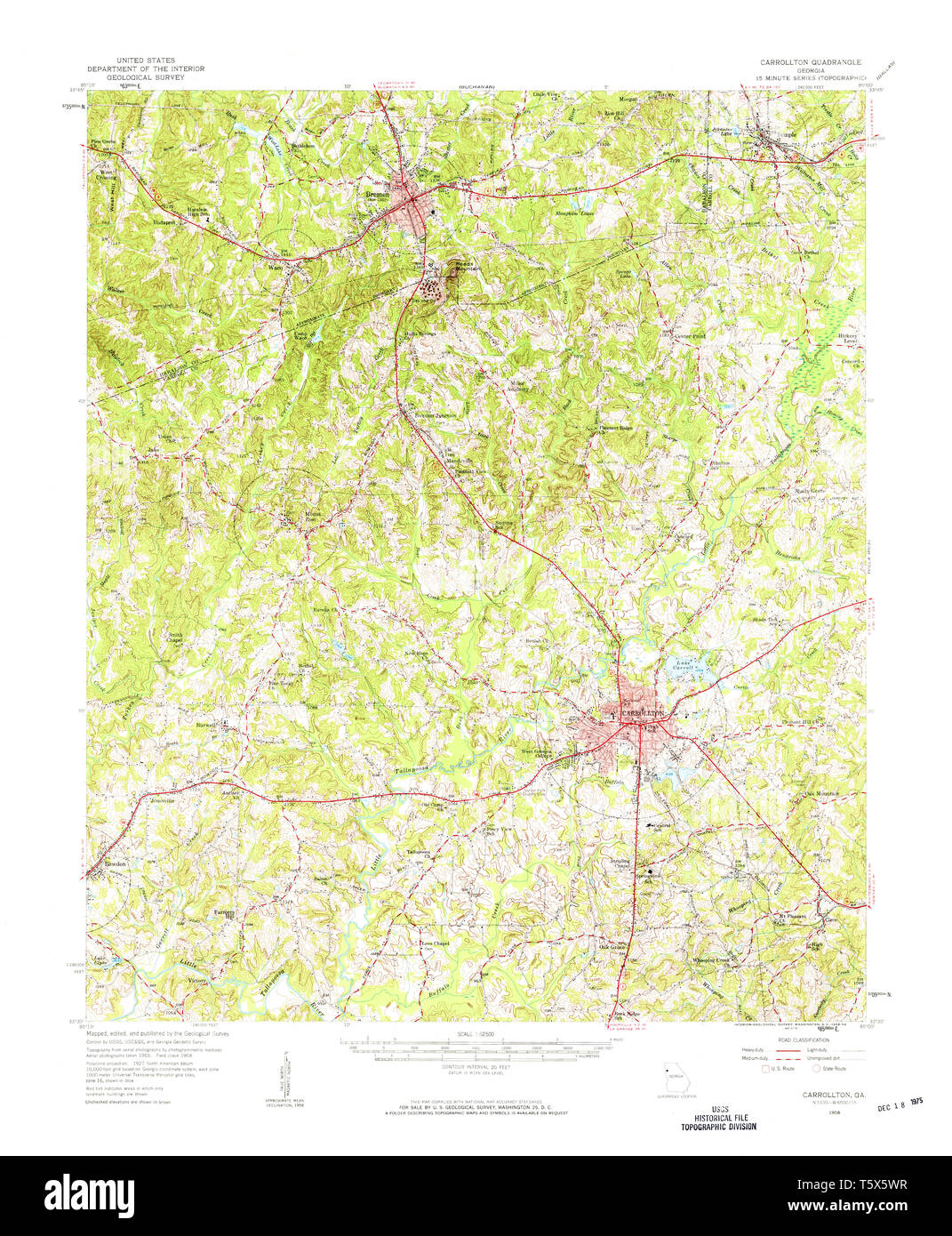 Map of carrollton hi-res stock photography and images - Alamy