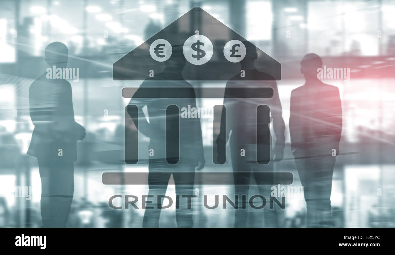 Credit Union. Financial cooperative banking services. Finance abstract ...