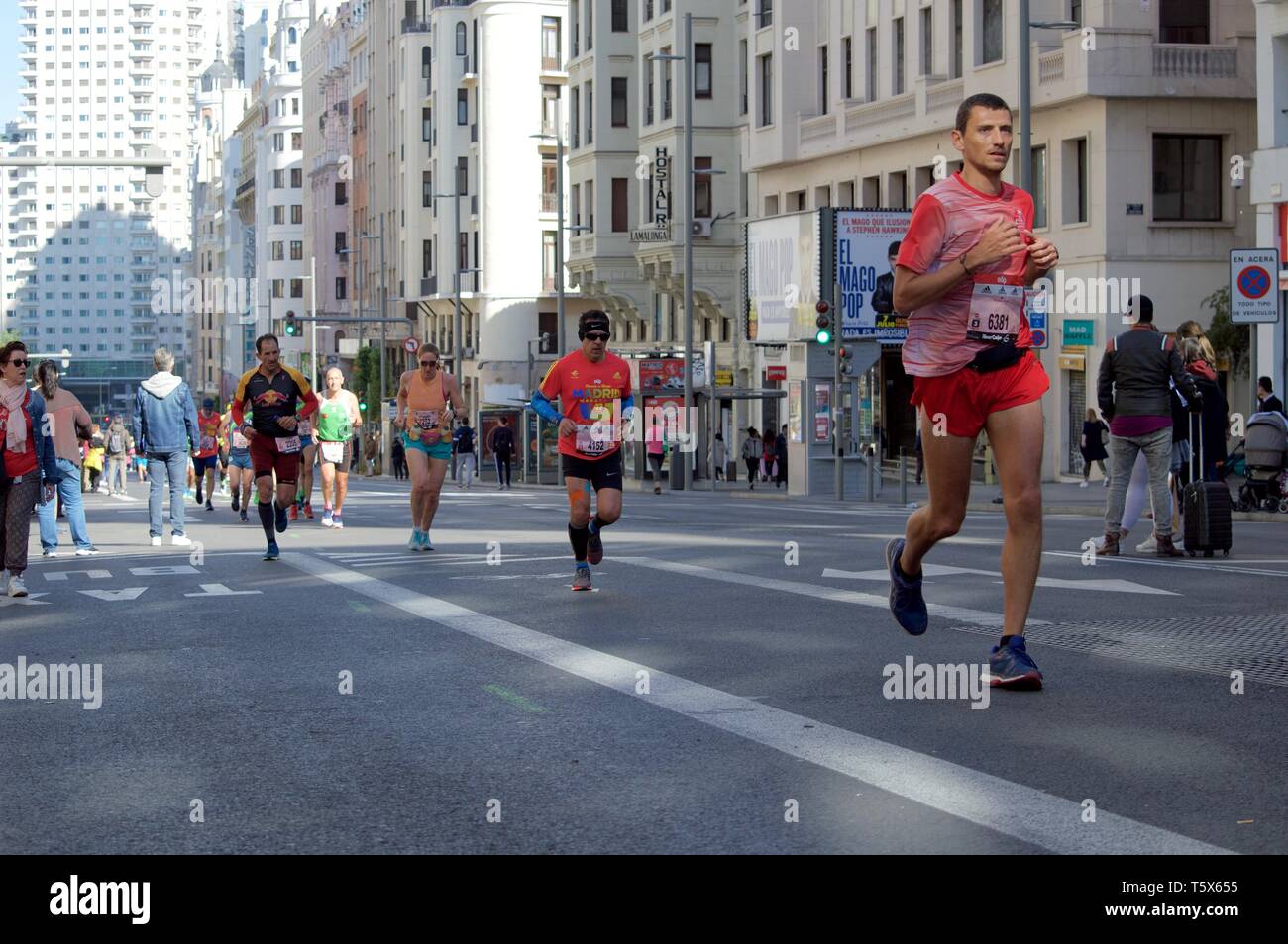 MADRID, SPAIN - APRIL 27: Runners in the Madrid Marathon on April 27 ...