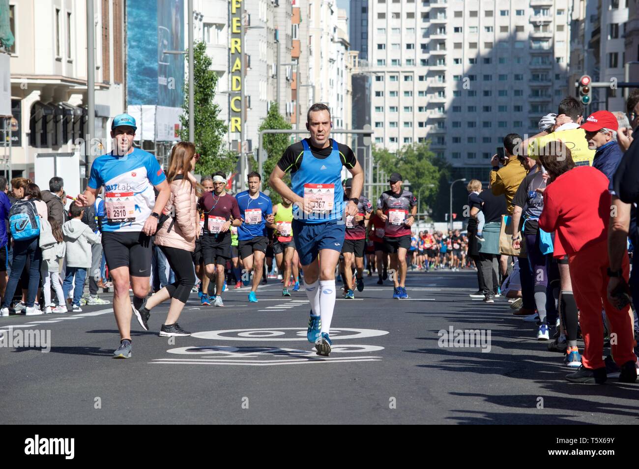 MADRID, SPAIN - APRIL 27: Runners in the Madrid Marathon on April 27 ...