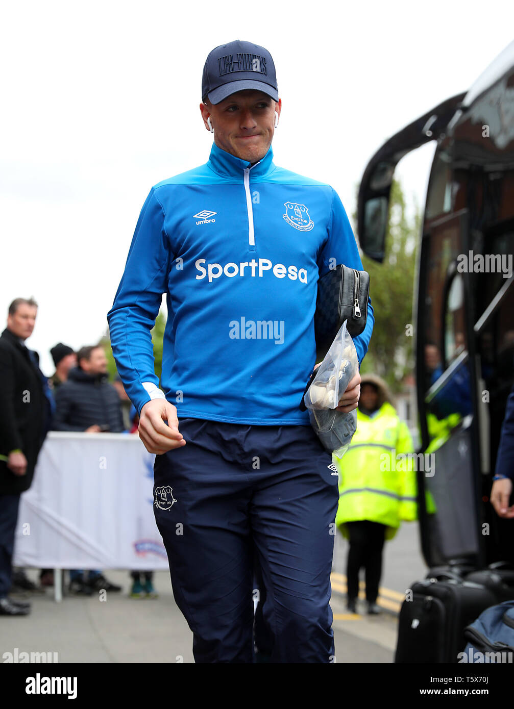 Everton goalkeeper Jordan Pickford arrives ahead of the Premier League ...