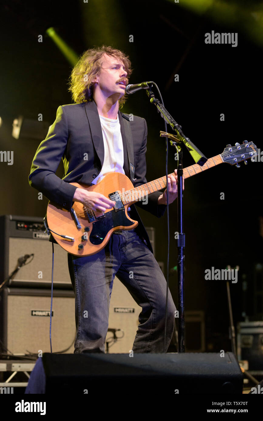 Johnny Borrell of Razorlight performing at the Cornbury festival, Great ...