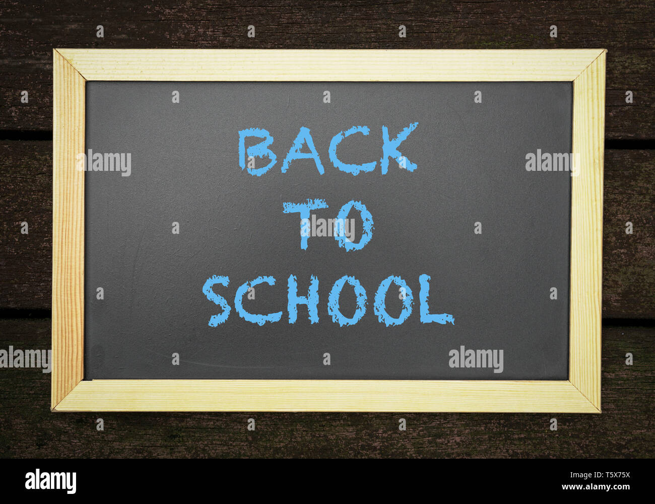 Back to school, words printed on blackboard Stock Photo - Alamy