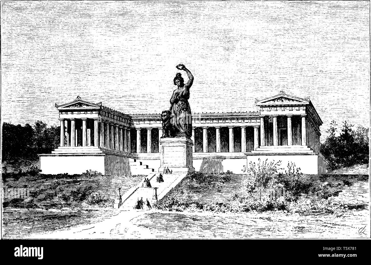 Statue of Bavaria is a bronze cast statue of a female figure ...