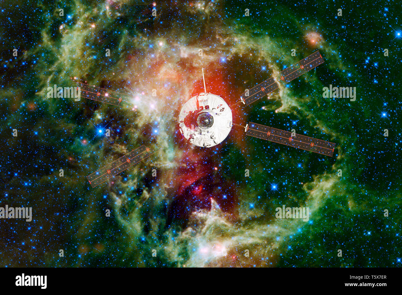 Spacecraft launch into space. Beauty of outer space. Billions of ...