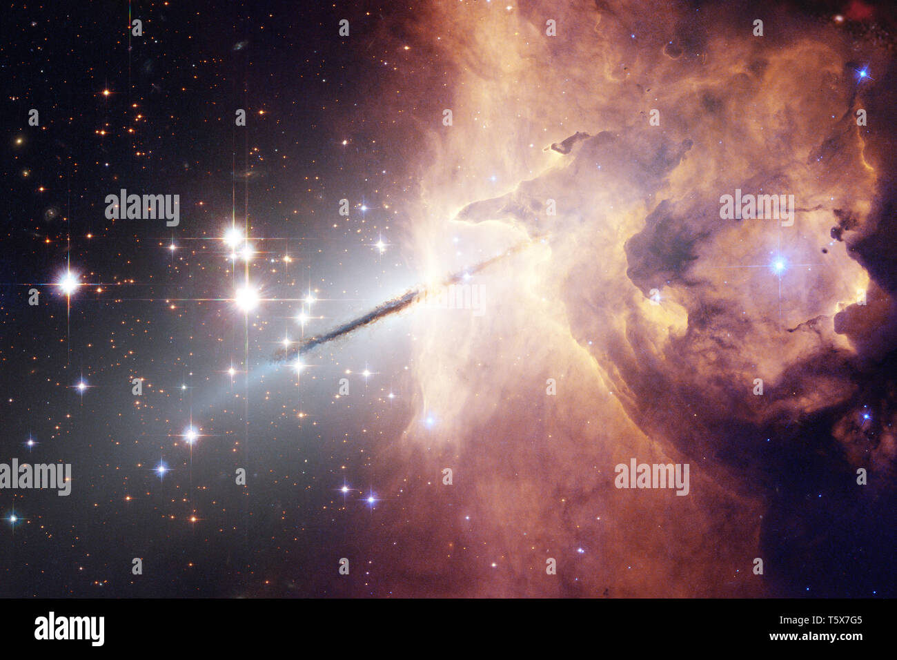 Outer space art. Nebulas, galaxies and bright stars in beautiful ...
