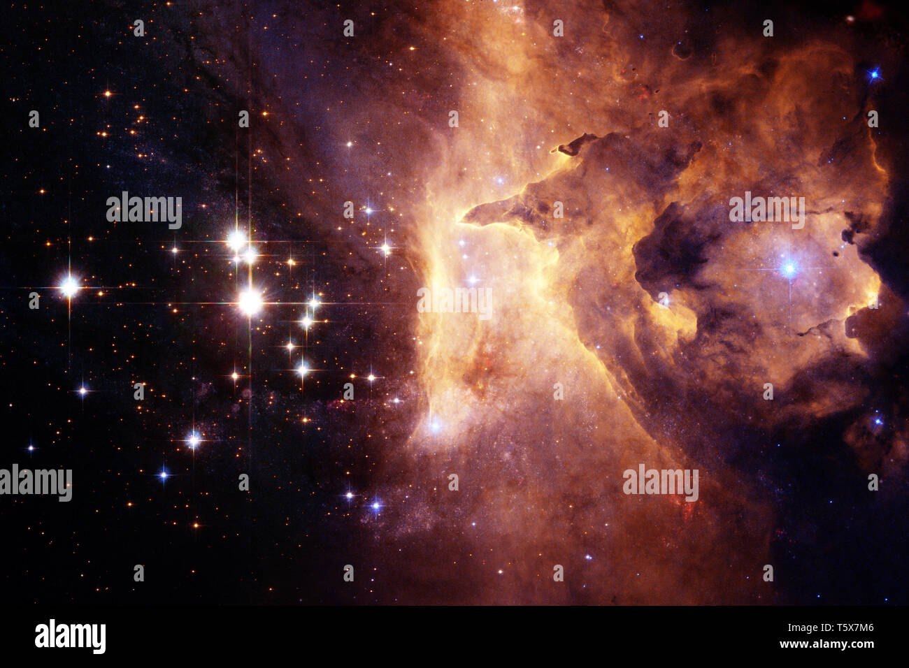 Beautiful galaxy and cluster of stars in the space night. Elements of ...