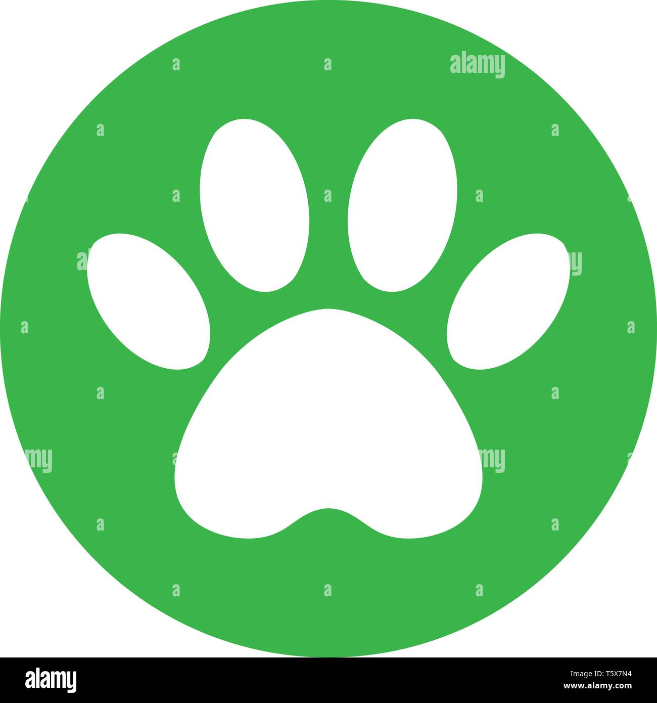 Green Dog Paw Clipart