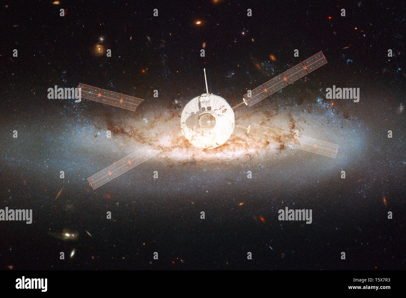 Spacecraft launch into space. Beauty of outer space. Billions of ...